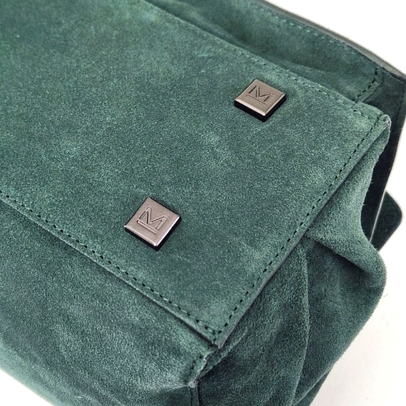 Massaccesi | Bags | Marco Massaccesi Minerva Forest Green Suede Satchel ...